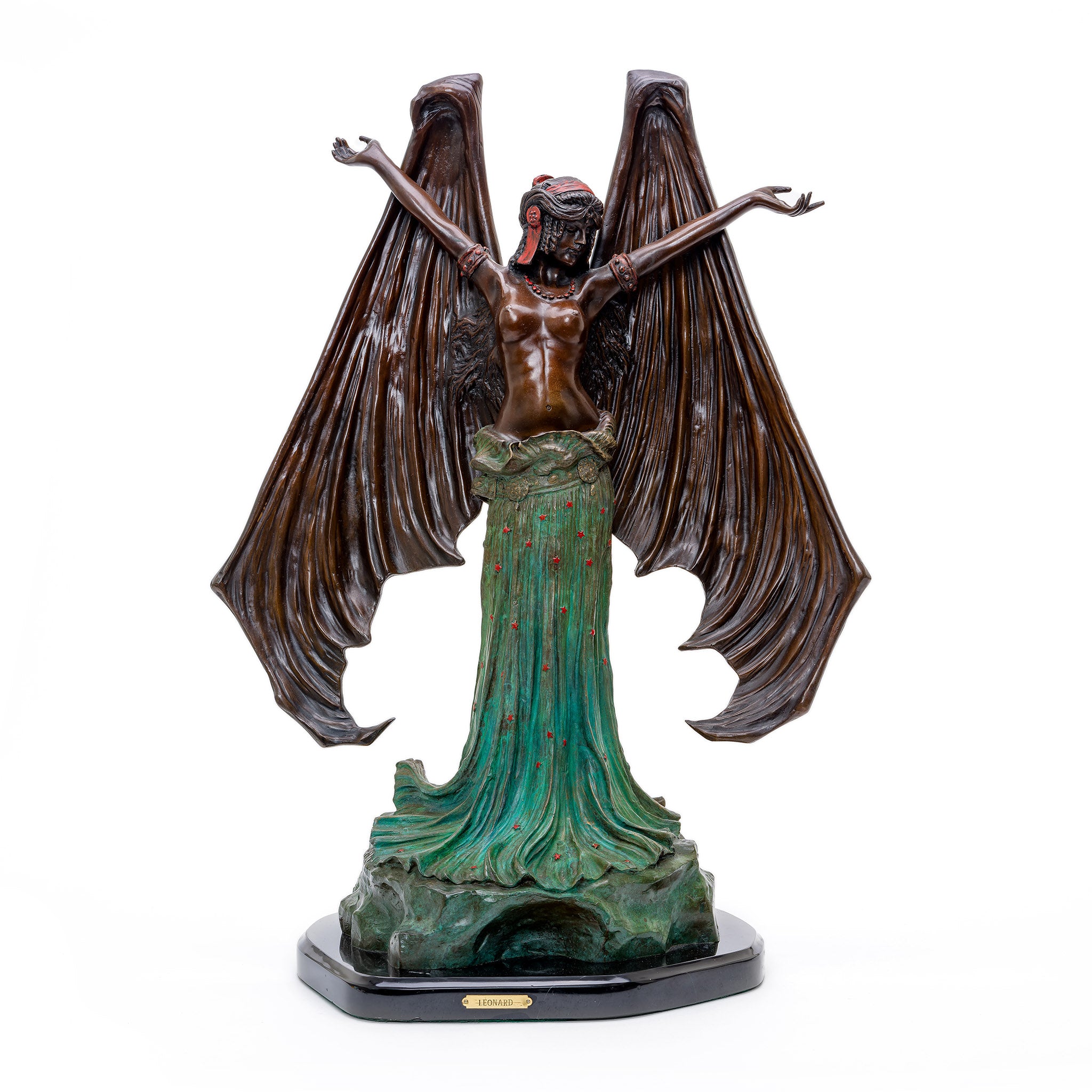 Vintage Bronze Bat Lady Sculpture - Gothic Estate Collectible – Regis ...