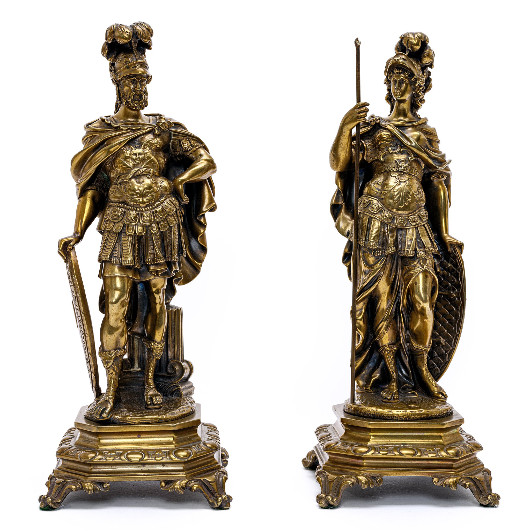 Pair of Polished Bronze Warriors | Timeless Sculptural Art – Regis Galerie
