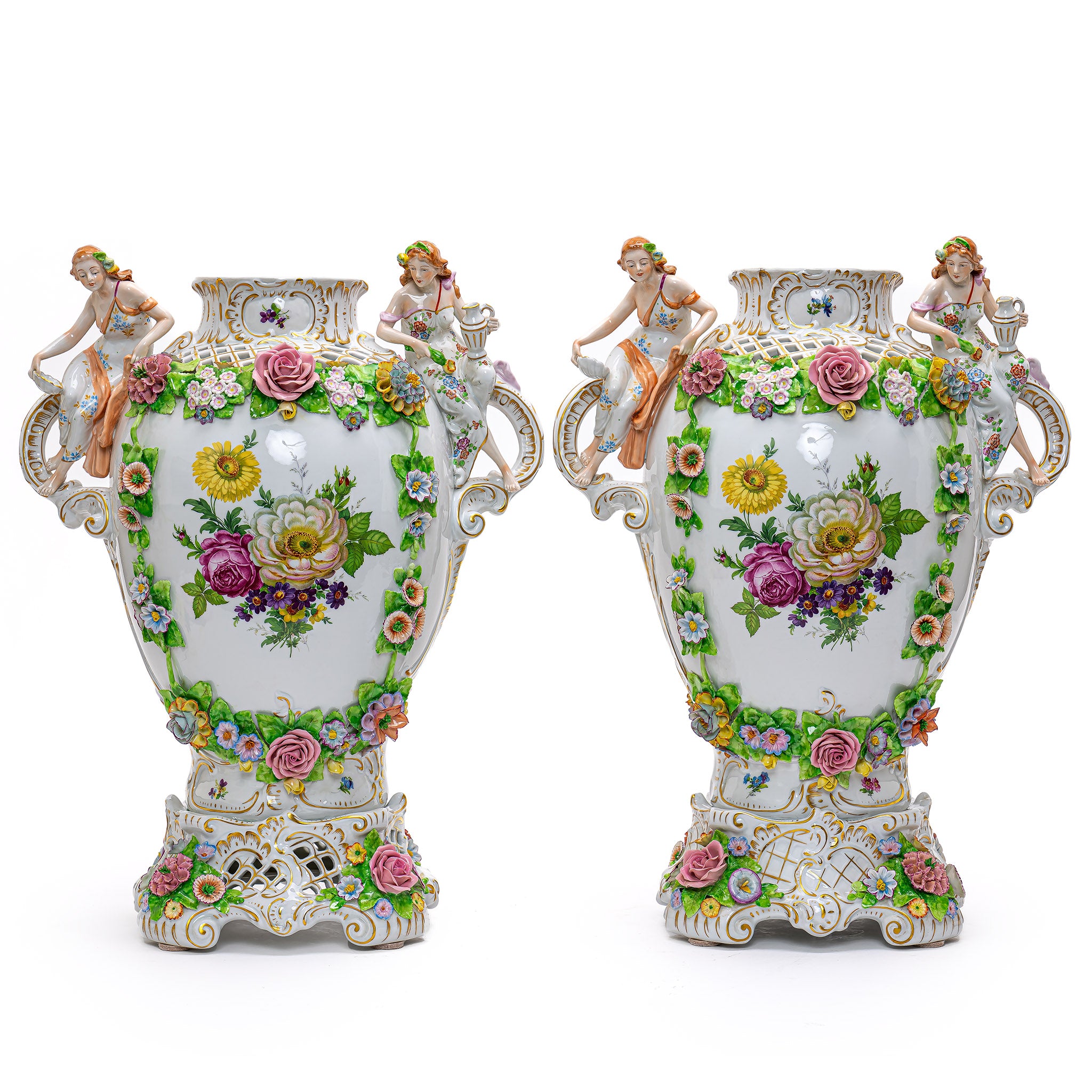 🍶 Dresden Porcelain Vases: Handcrafted European Elegance! – Regis Galerie