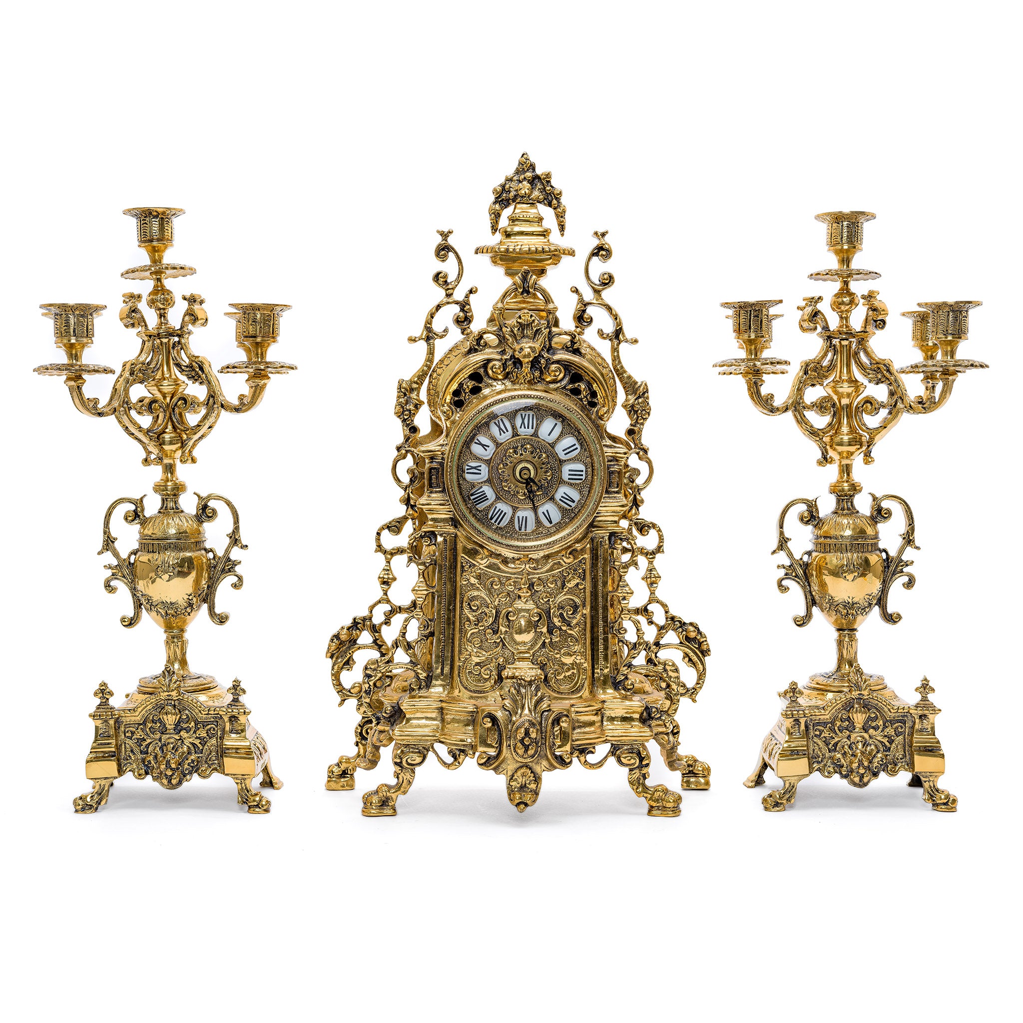 Exclusive 3-Piece Gilt Bronze Clock Set - Regis Galerie's Neoclassical ...