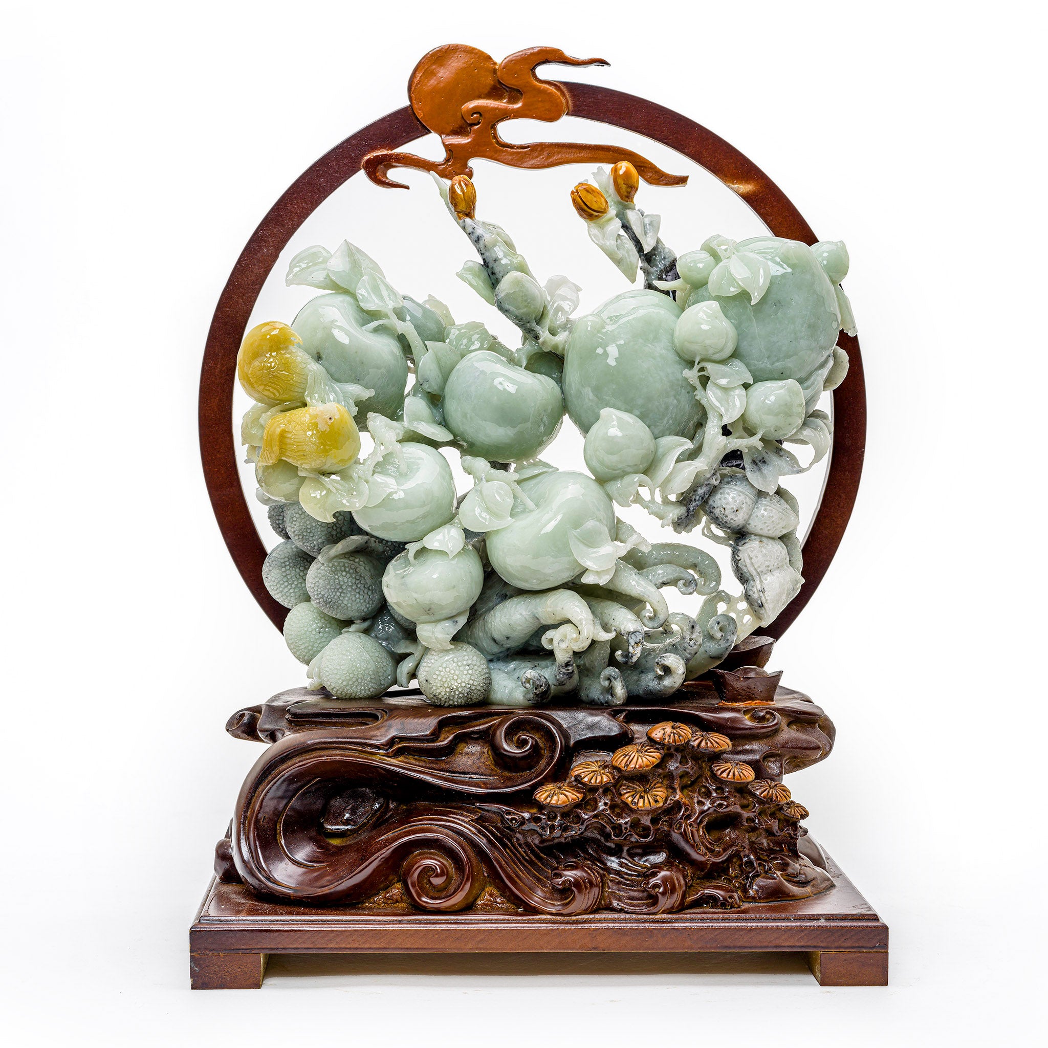 Hand-Carved Agate Peach Bushel Sculpture | Symbol of Prosperity – Regis ...