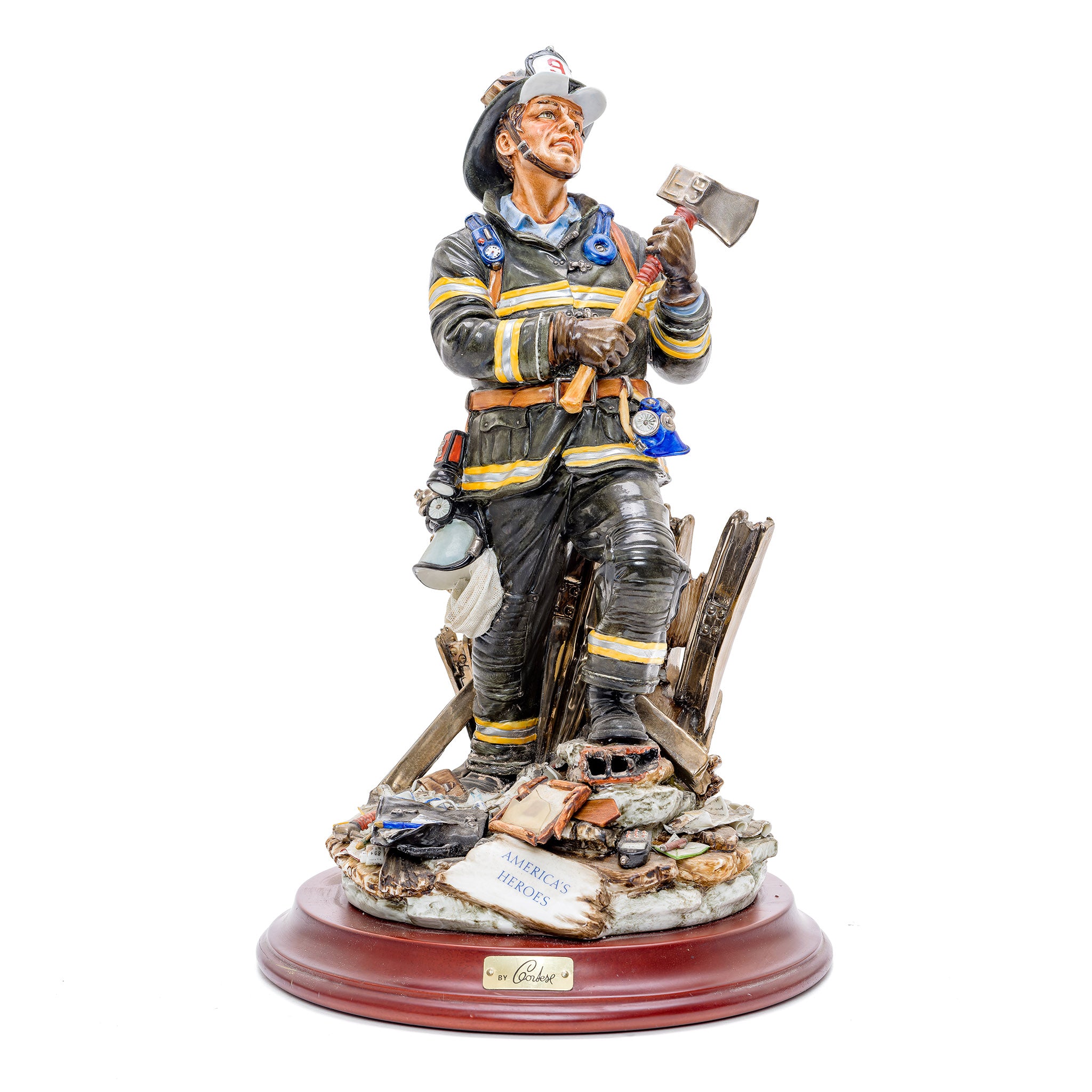 Fireman Capodimonte Porcelain Figurine - Italian Heroic Art – Regis Galerie