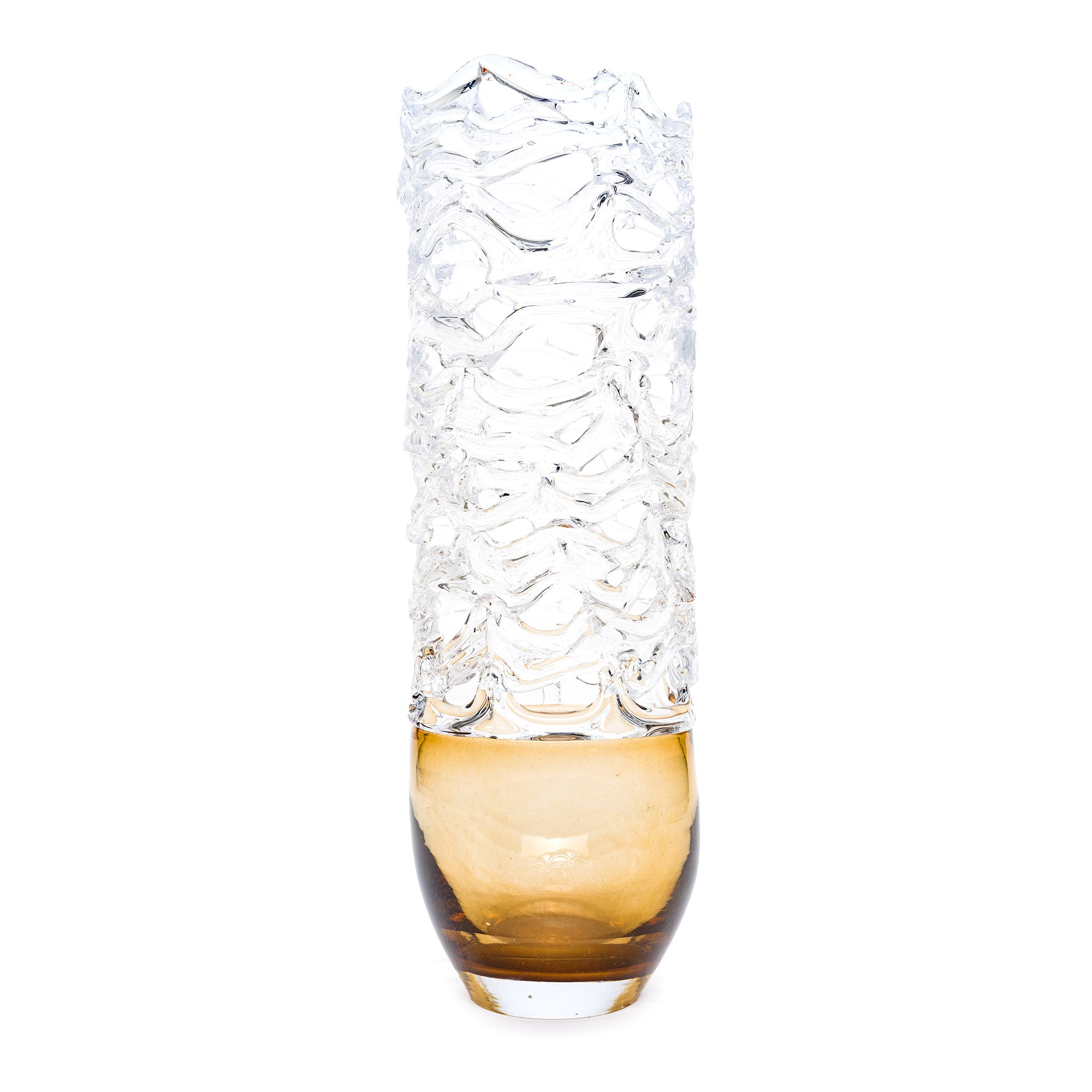Elegant Hand-Blown Champagne Tamaian Glass Vase | Luxurious Design ...