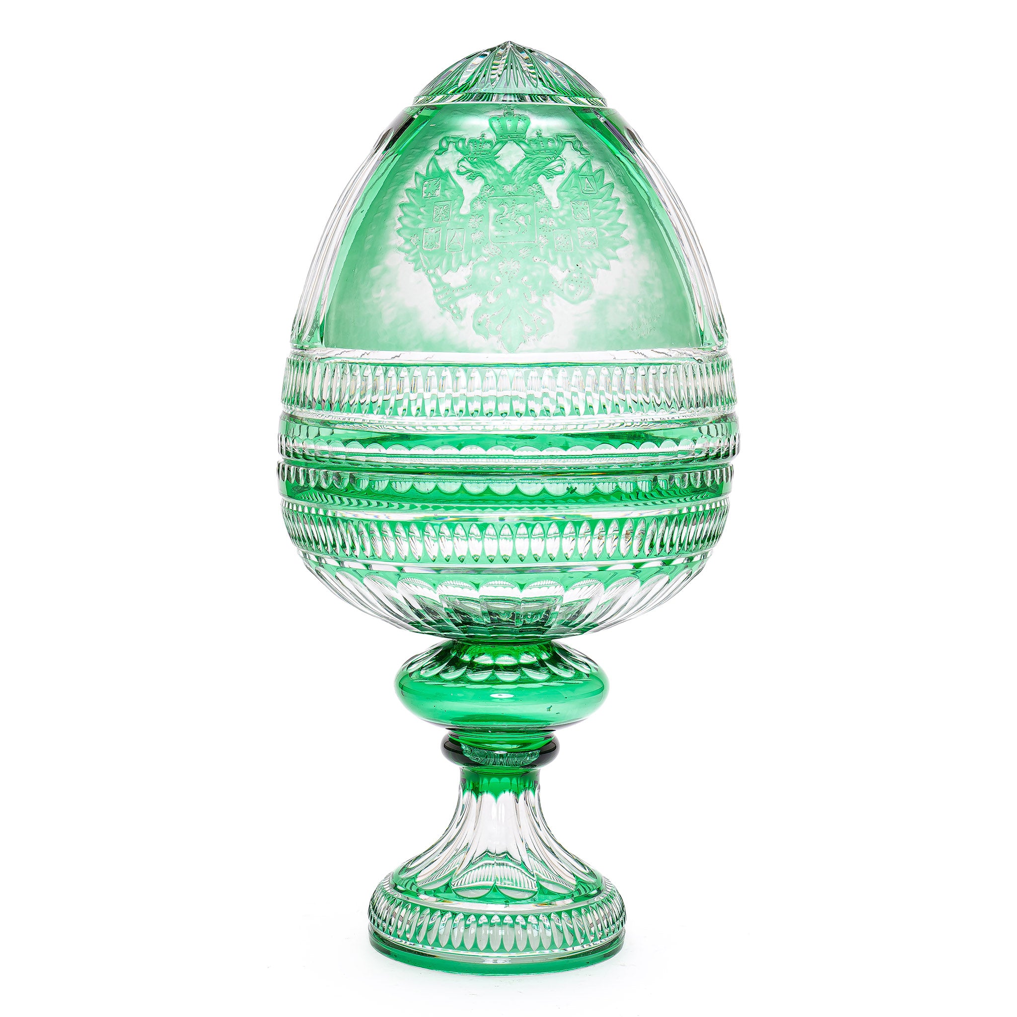 Emerald Green Romanov Eagle Crystal Egg | 24% Lead Crystal Luxury ...