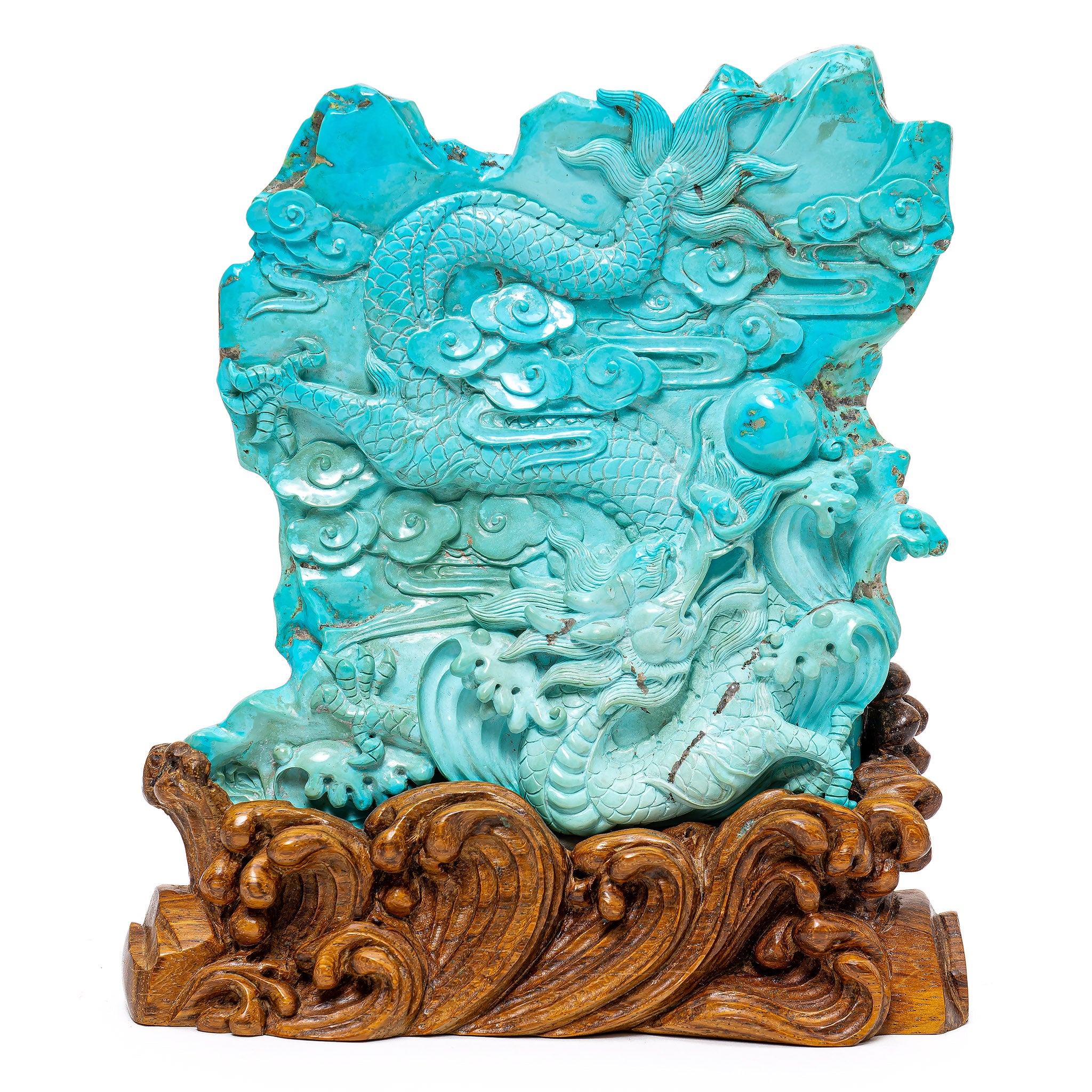 Majestic Turquoise Dragon Carving – Regis Galerie