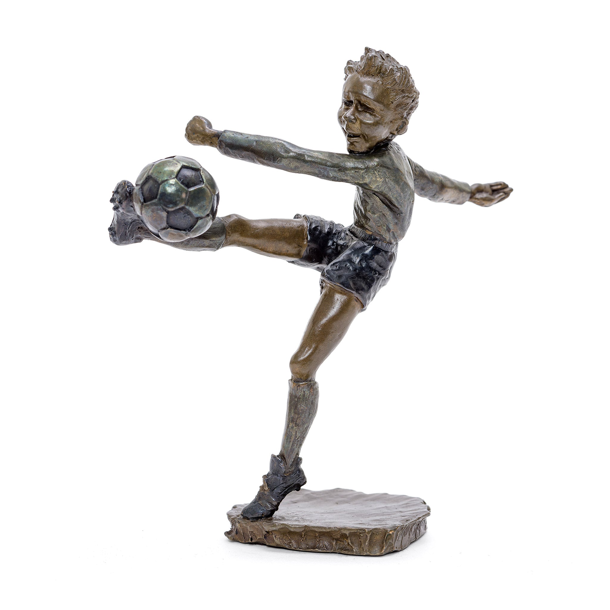 Corner Kick by Mark Hopkins - Soccer Bronze Sculpture – Regis Galerie