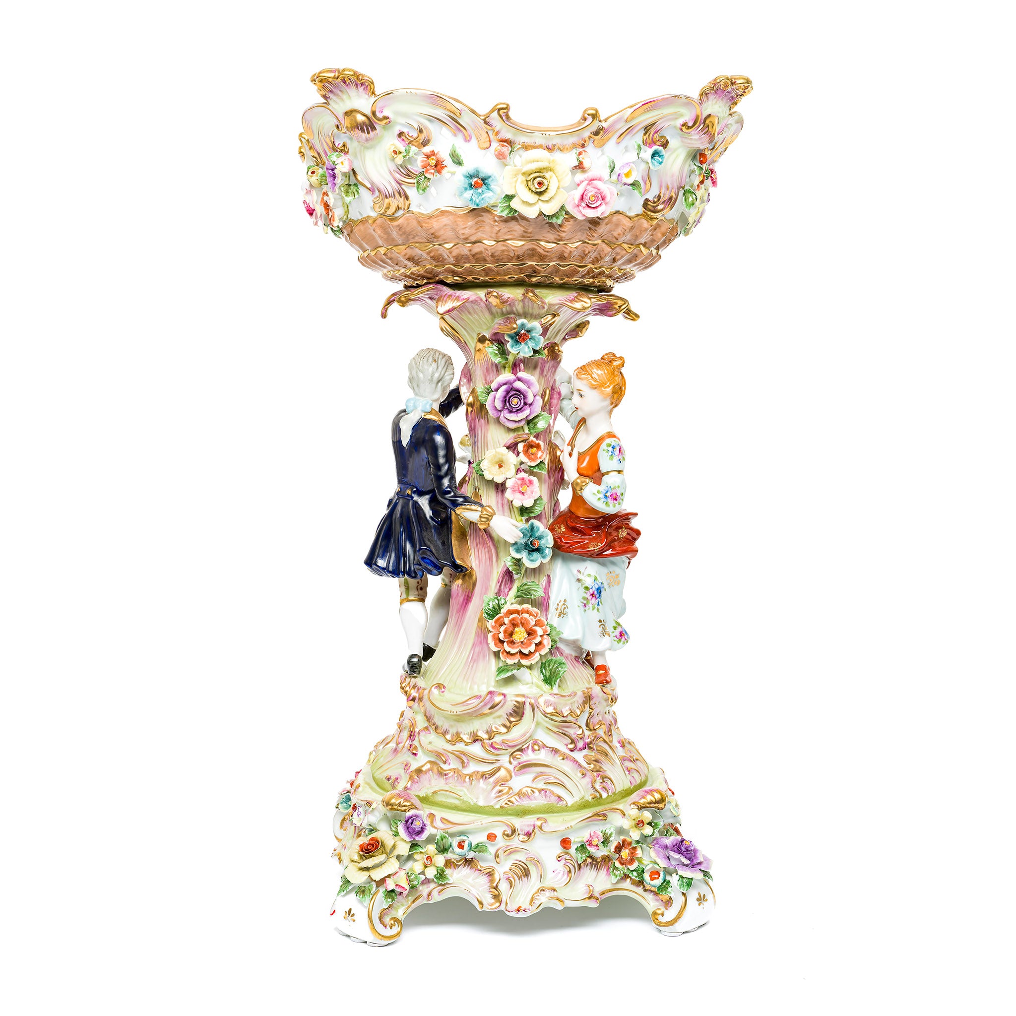 Exquisite Dresden Porcelain Compote with Floral Design and Neoclassical ...