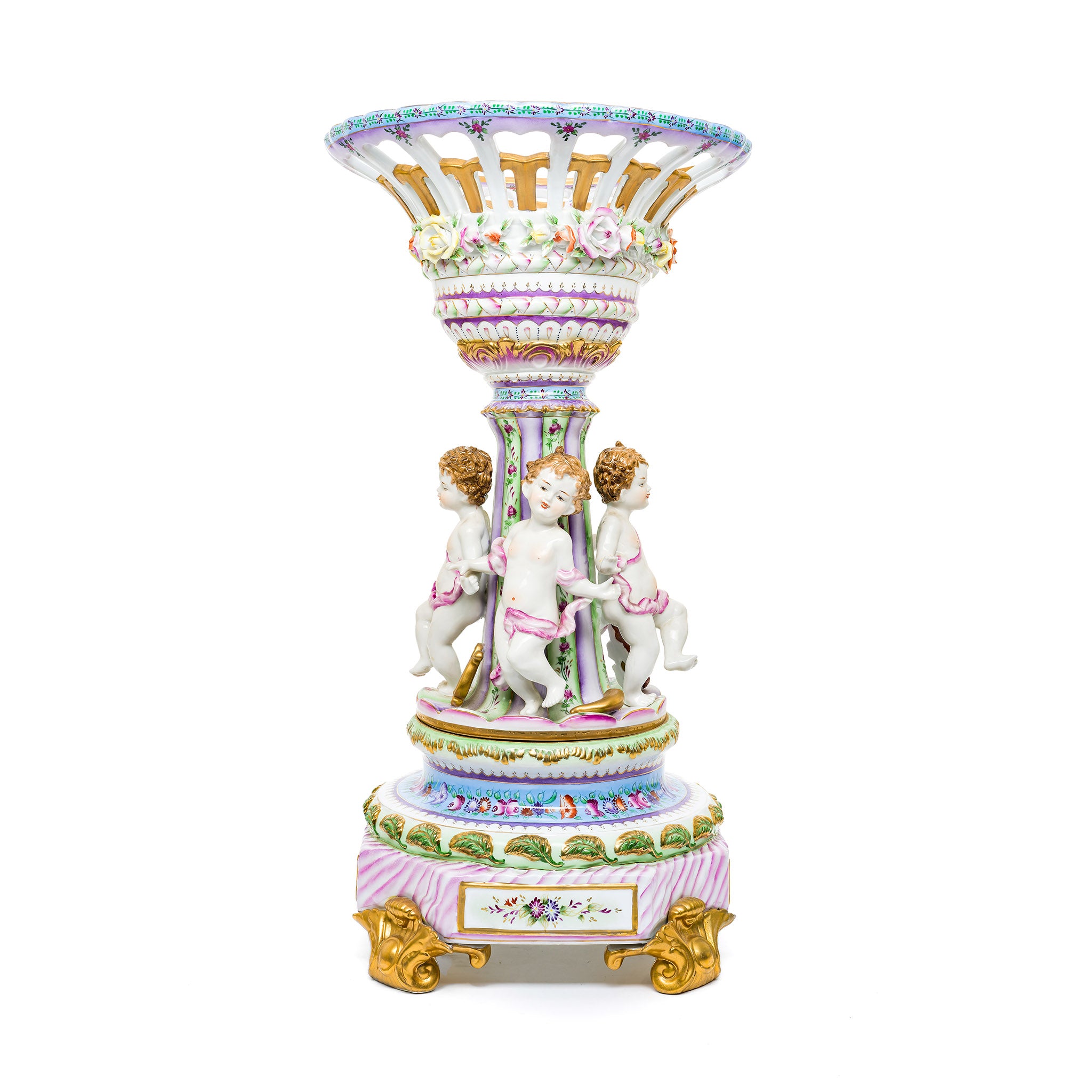 Handcrafted Porcelain Centerpiece with Cherubs Royal Collection Decor ...