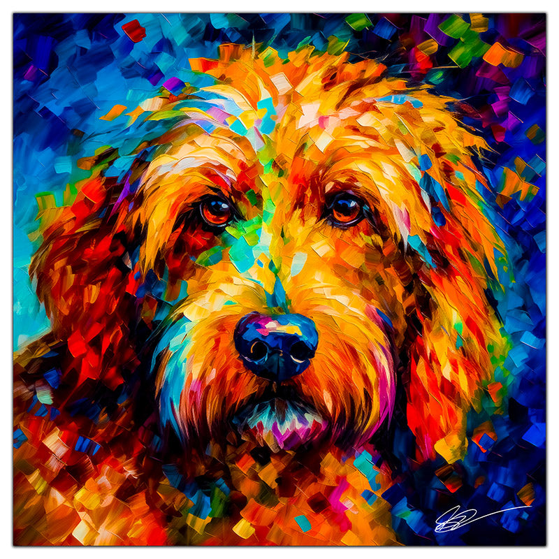 Limited Edition Labradoodle 04 ChromaLuxe Metal Print | Arti