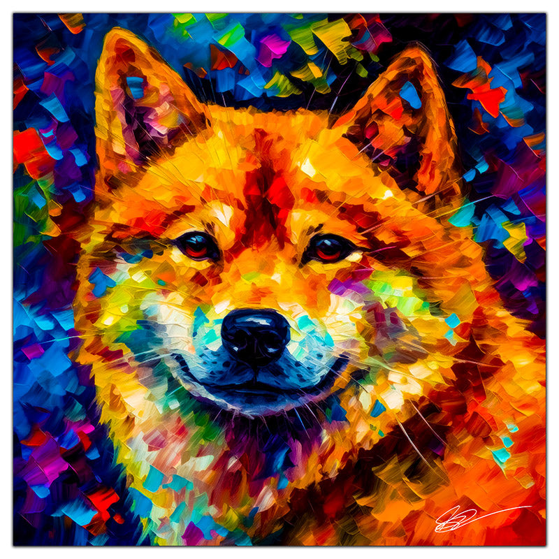 Limited Edition Shiba Inu 01 ChromaLuxe Metal Print | Artist-Signed ...