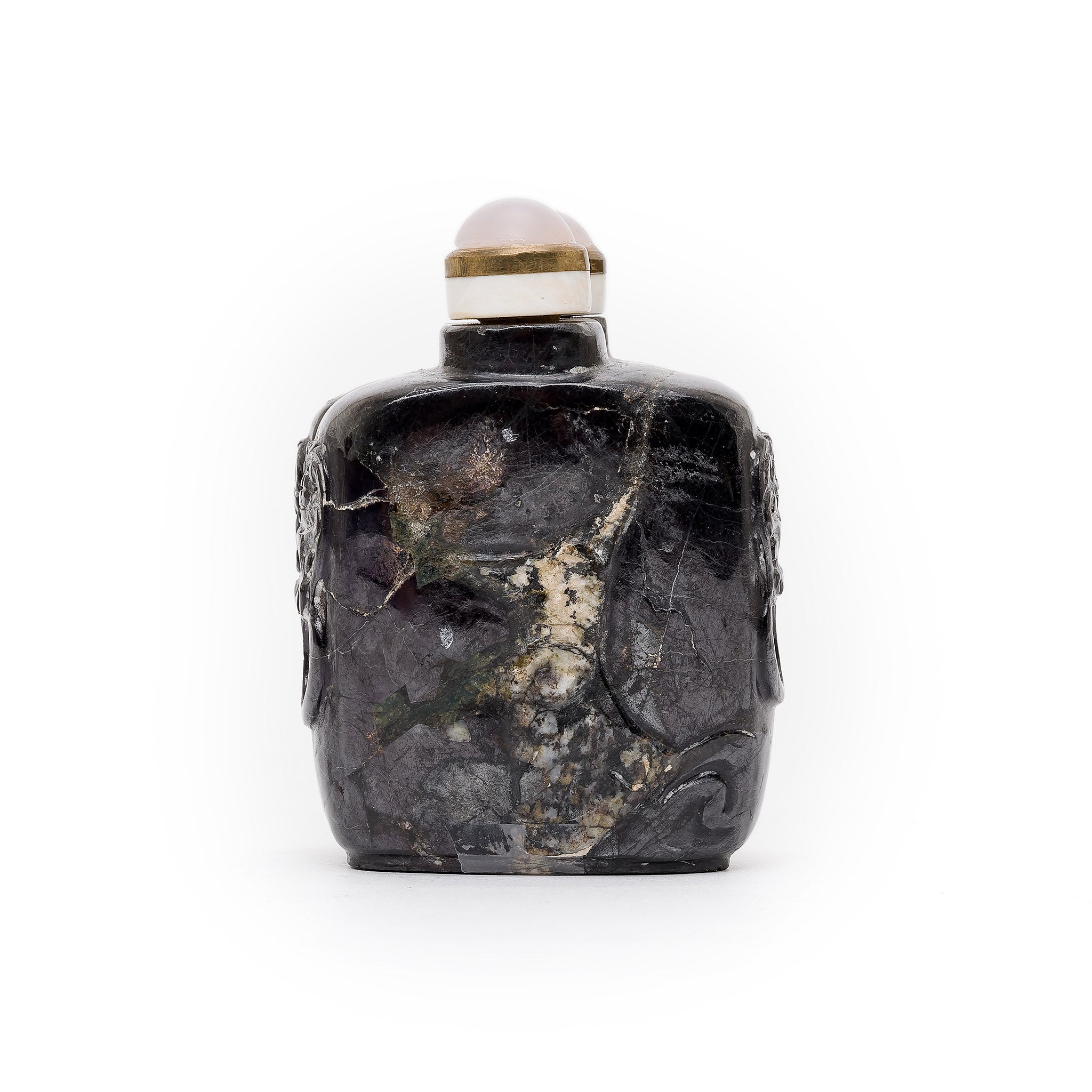 Double Black Stone Snuff Bottle with Rose Quartz – Regis Galerie