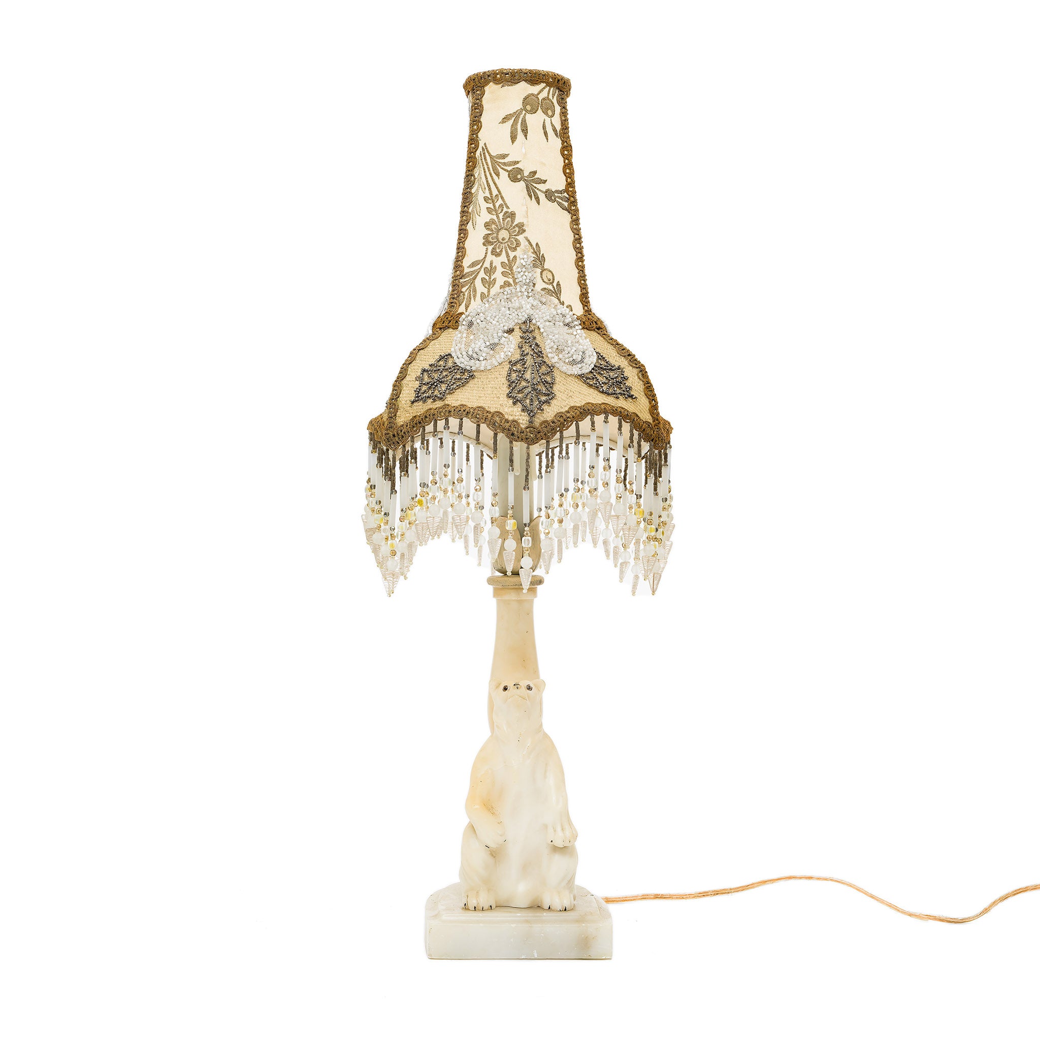 Embroidered Polar Bear Lamp with Carved Base | Kathleen Caid – Regis ...