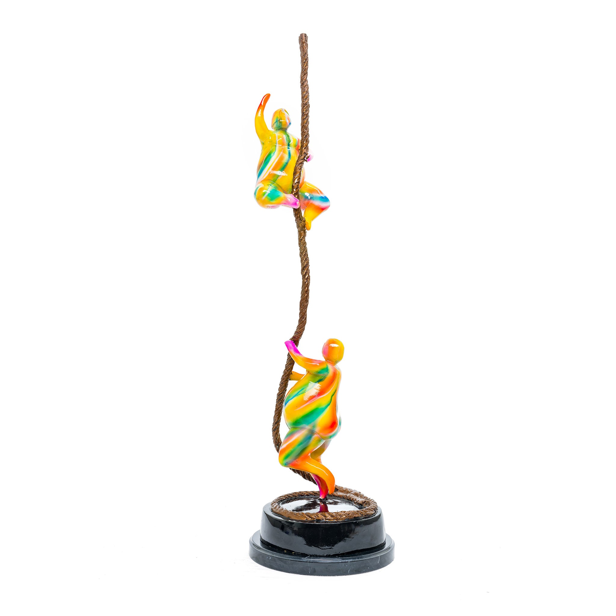 Vibrant Multi-Colored Bronze Climbing Sculpture – Regis Galerie