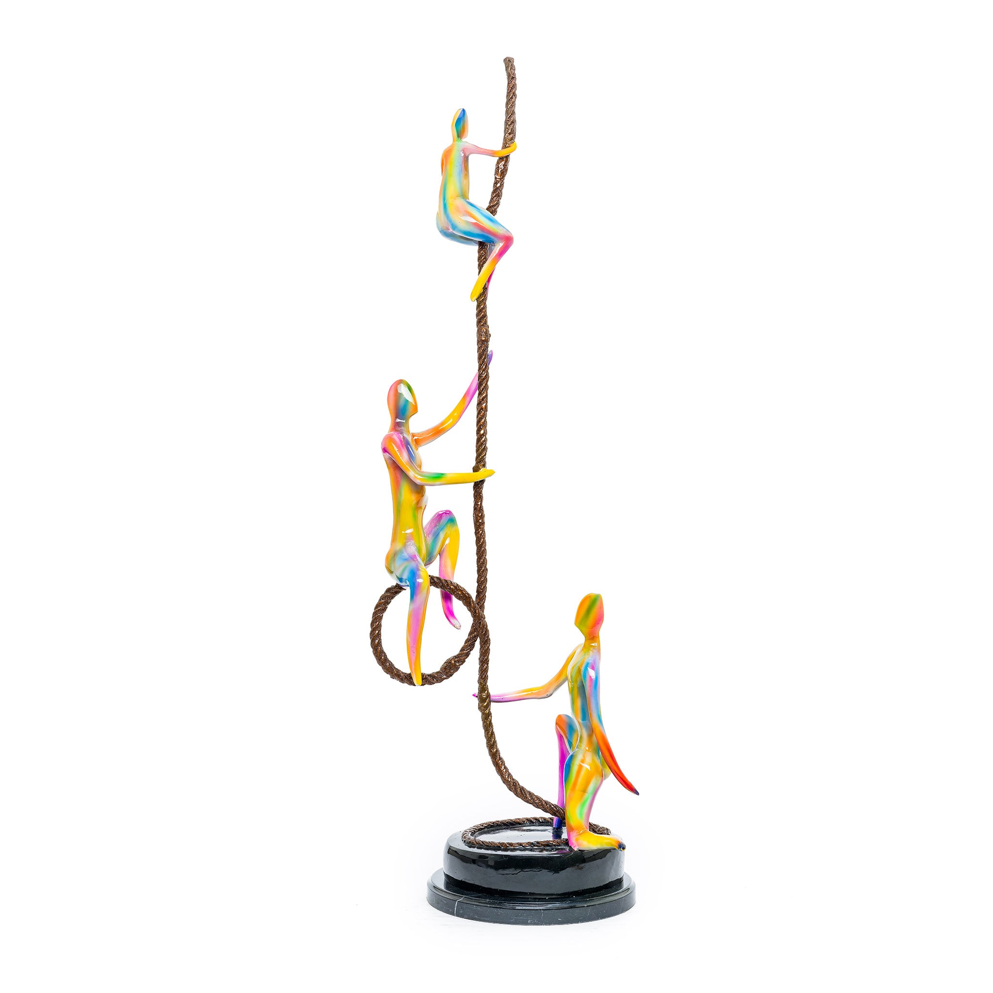 Multi-Colored Bronze Climbing Sculpture – Regis Galerie