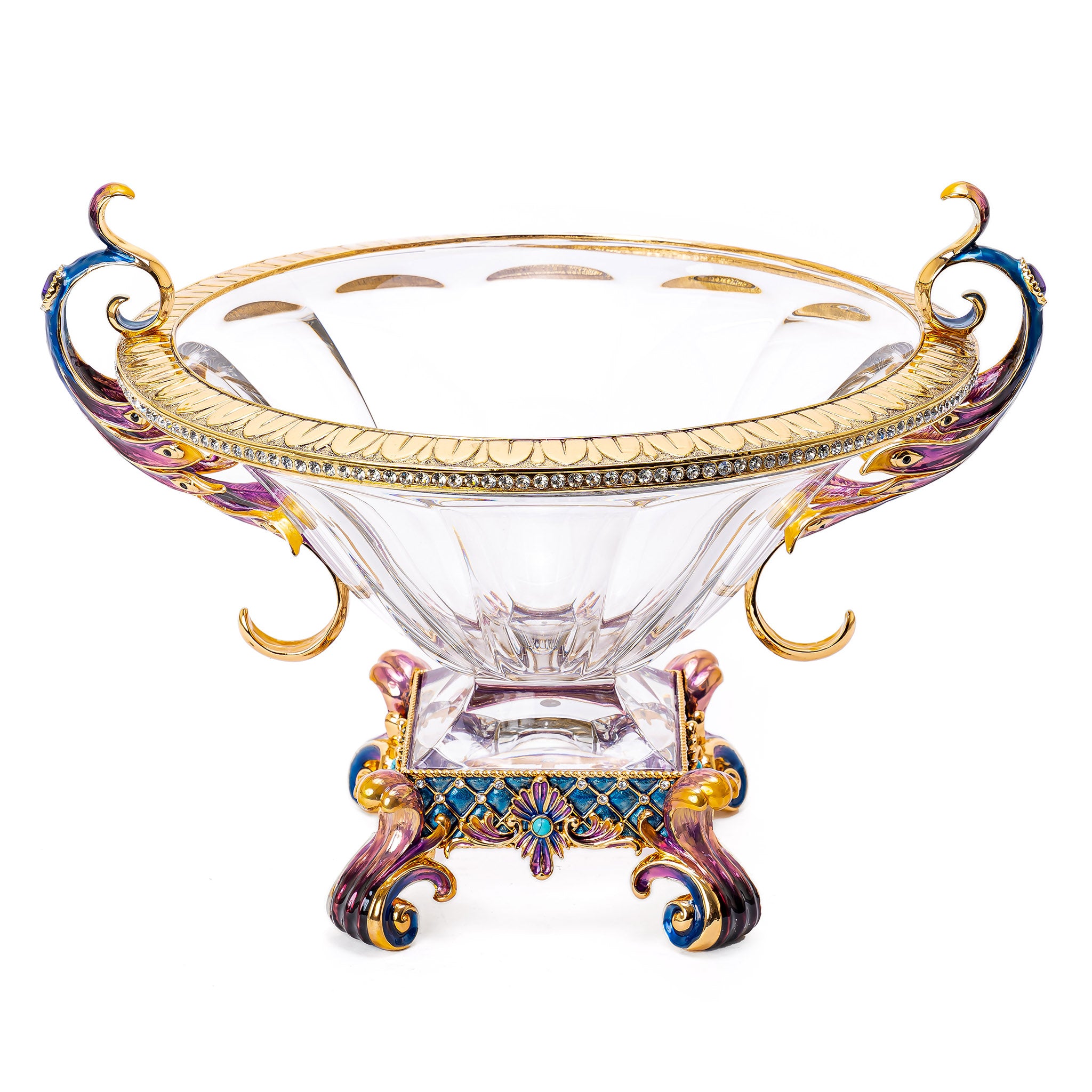 Captivating Crystal & Bronze Centerpiece: Illuminate Your Space with ...