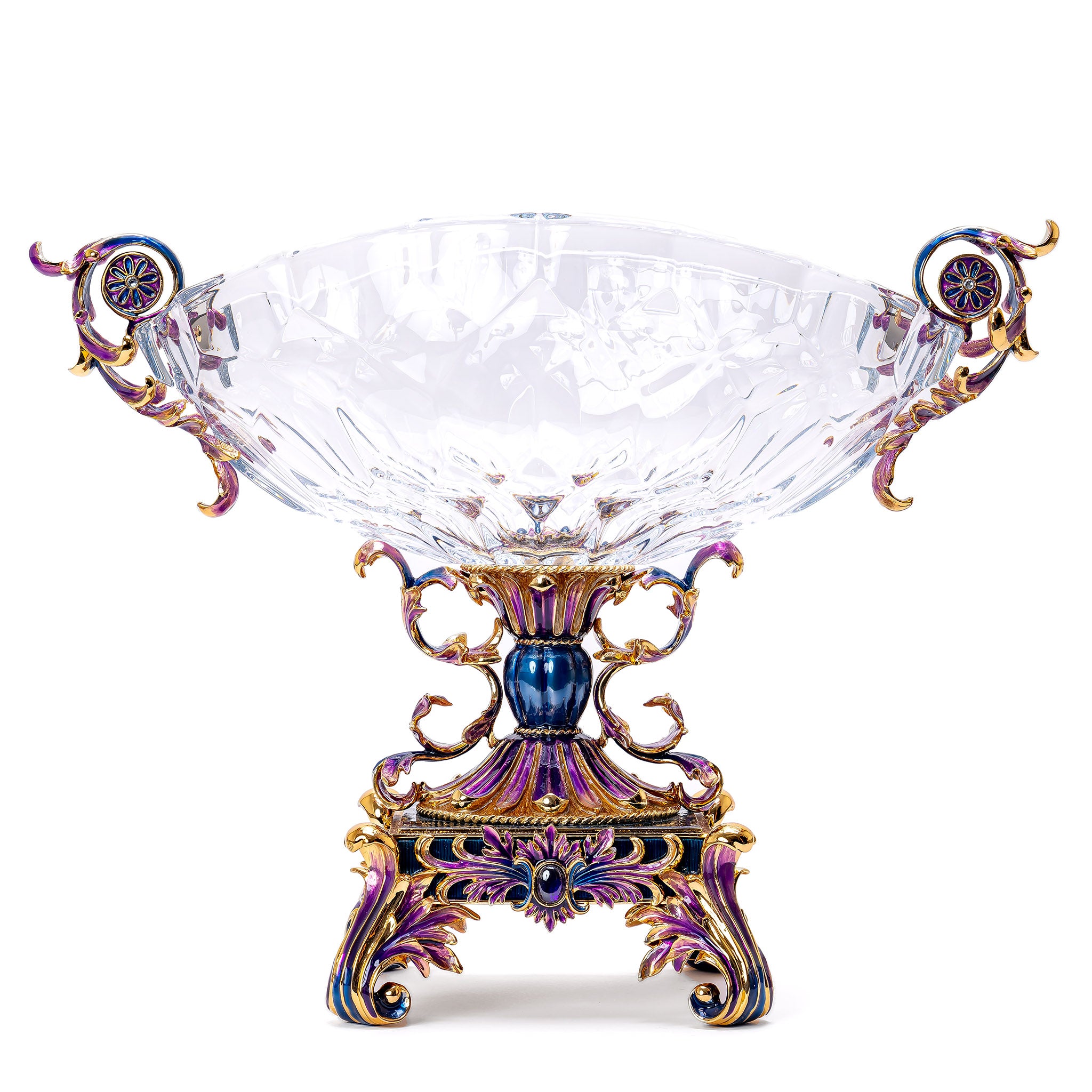 Crystal Fruit Platter: Elegant Opulence in Regal Purple by Regis Galerie
