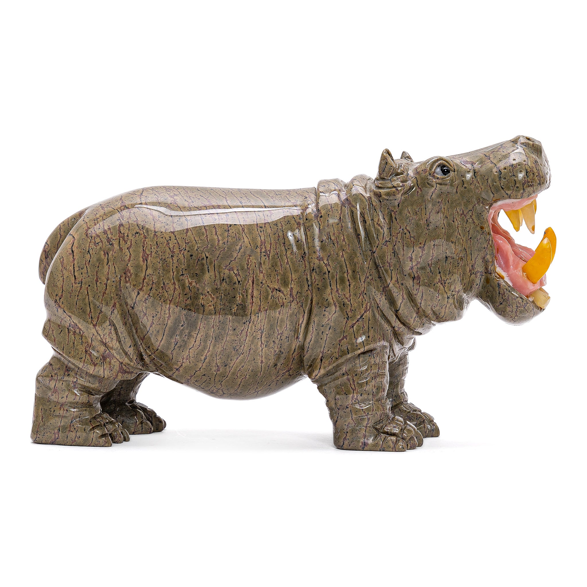 Enhance Your Space with a Handcrafted Carved Jasper Hippo - A ...
