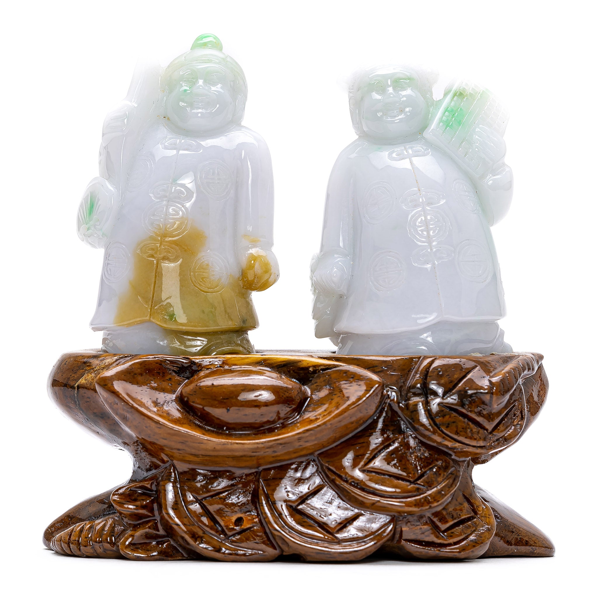 Eternal Love and Cultural Elegance: Hand Carved Jade Couple Sculpture ...
