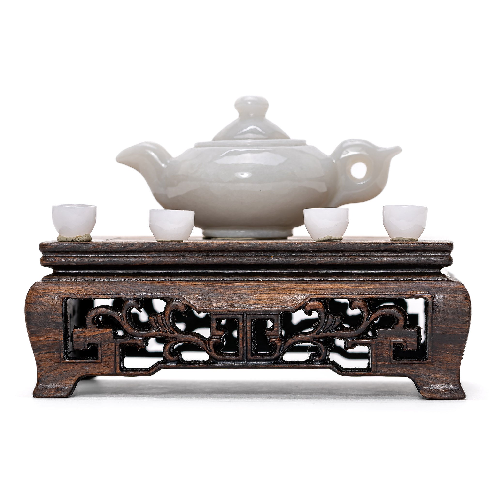 Finely Polished Miniature Jade Tea Set | Elegant Teaware with Knob ...