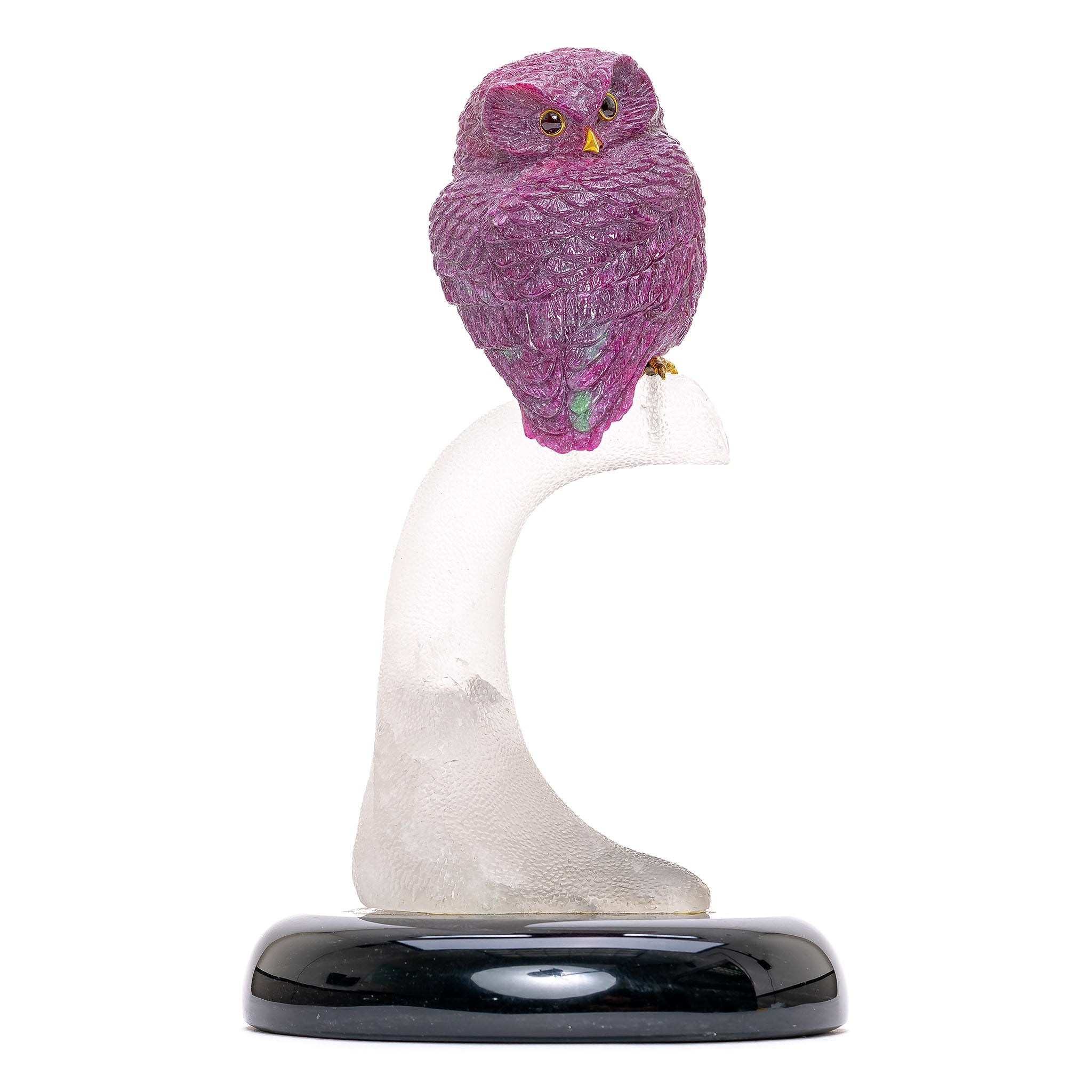 Introducing the Ruby Owl Sculpture: A Dazzling Fusion of Gold, Gems ...