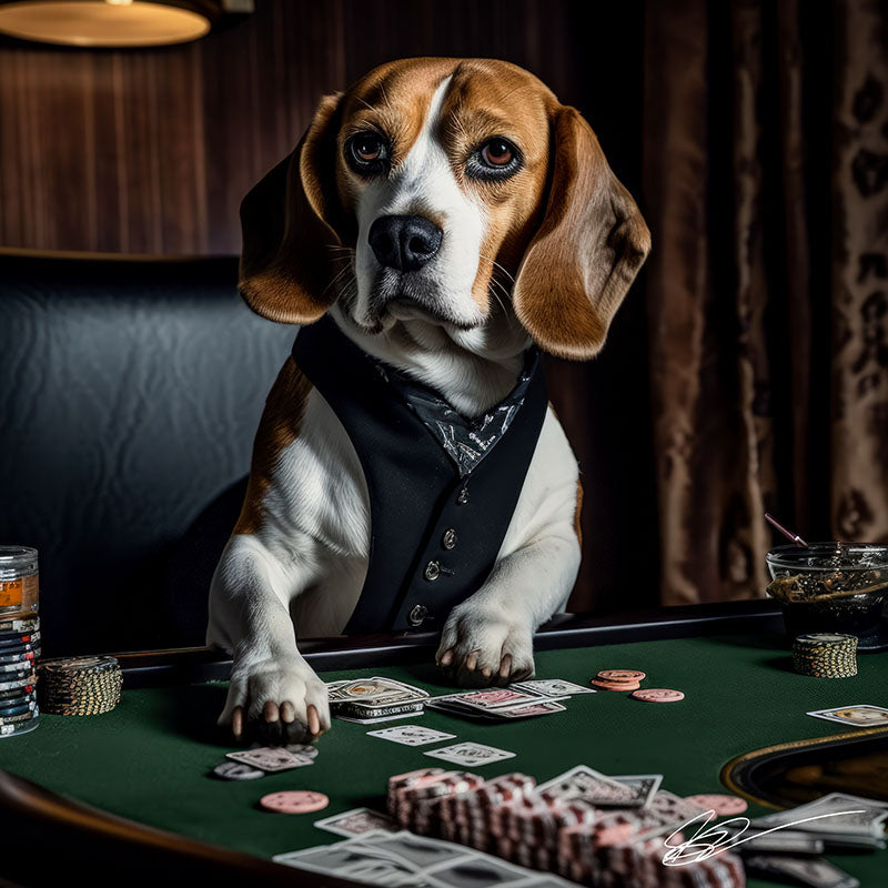 Tuxedo Tailwagger, Beagle artistic creations on stunning ChromaLuxe ...