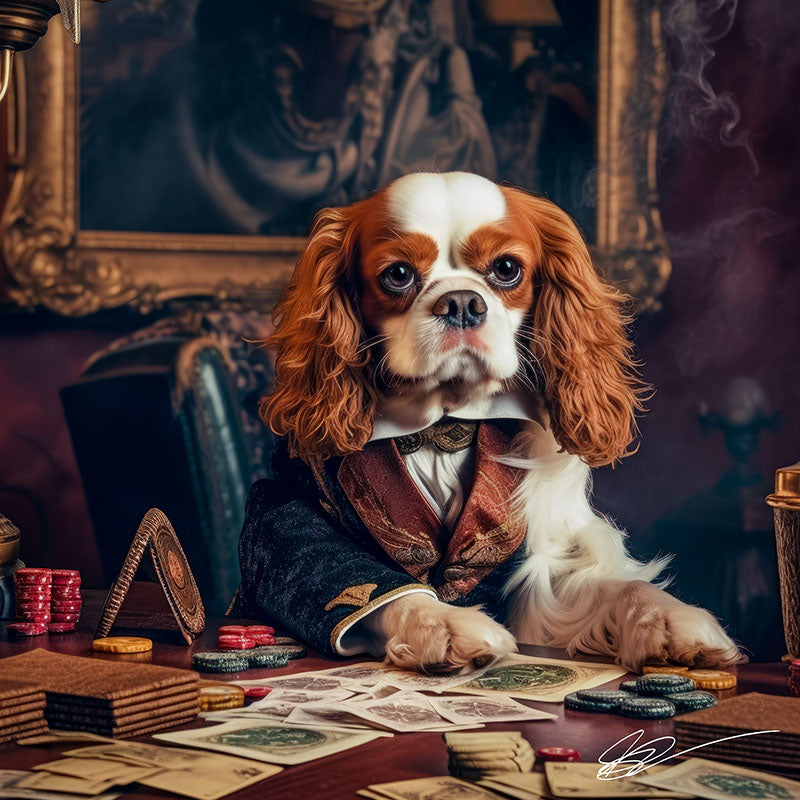 Royal Paws Poker, King Charles Cavalier artistic creations on stunning ...
